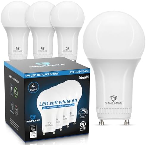 Sunco Lighting GU24 LED Light Bulbs 2 Prong A19, CRI91 3000K White, 9W ...