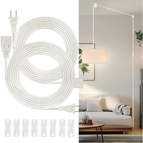 Amazon.com: 2 Pack 10FT Clear Extension Cord Indoor Thin, Invisible ...