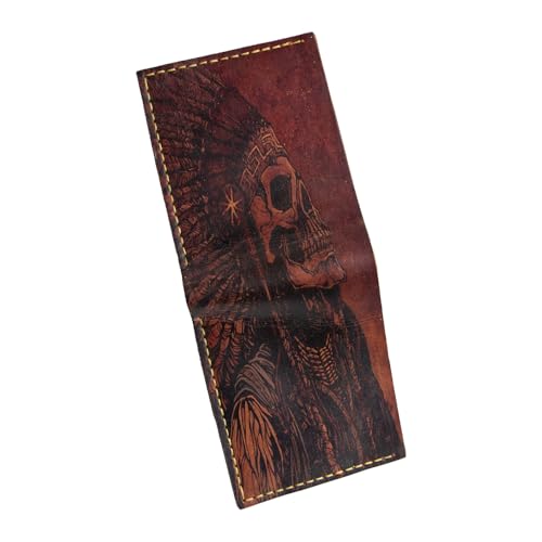 Amazon.com: Skeleton Indian Chief Custom Wallet-Wallet For Men-Genuine ...