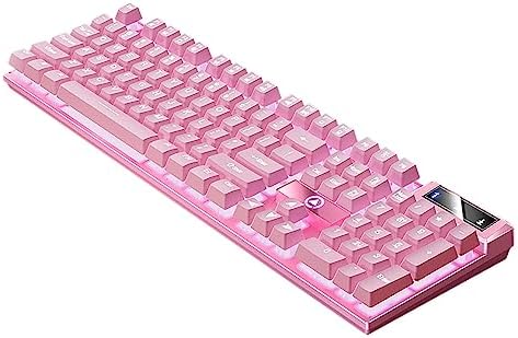 Amazon.com: Lovskoo Wired Floating Mechanical RGB Backlit Gaming ...