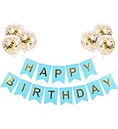 Amazon.com: Happy Birthday Banner Colorful Burlap Birthday Banner ...