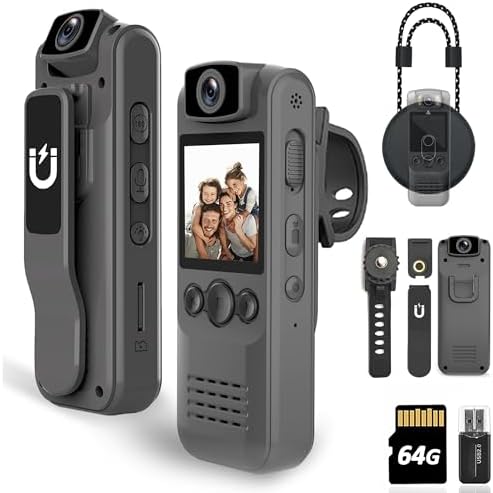 Amazon.com: Body Camera with Audio & Video Recording- 64GB 1080P HD ...