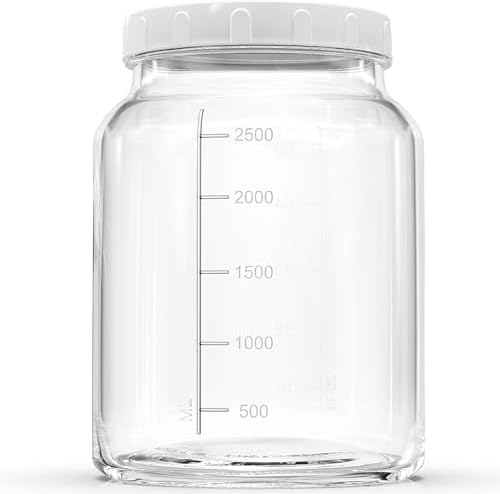 Amazon.com: 2 Pack Wide Mouth 1 Gallon Clear Glass Jar with Lid, Heavy ...