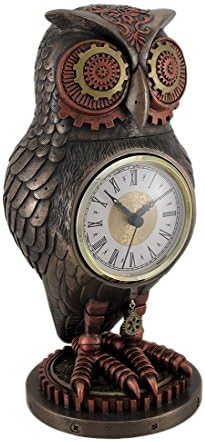 Amazon.com: Vintage Bronze Owl Table Clock - Analog Clock for Bedroom ...