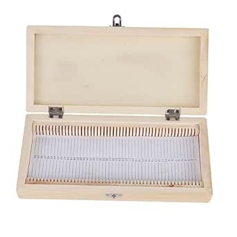 Microscope Slide Box, Wooden Slide Storage Box for 50 Microscope Slides ...