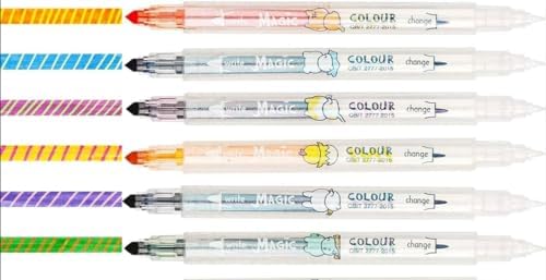 UCRAVO Highlighters Changing Color Markers Pastel Pen Set Magic Pens ...