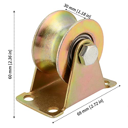 MANCHAP 6 Pack 2 Inch U Groove Wheel Pulley, Steel U-Type Groove Wheel ...