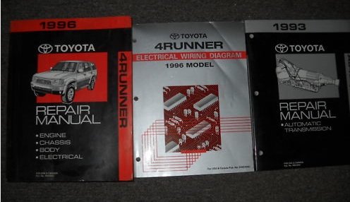 1996 TOYOTA 4RUNNER Service Shop Repair Manual Set OEM W TRANSAXLE ...