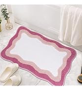 Amazon.com: KOEXM Scalloped Bath Rug 20" x 32" Luxury Microfiber Soft ...