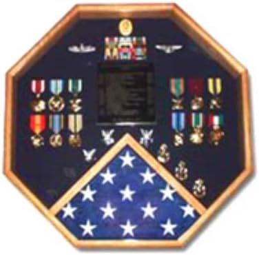 Amazon.com: Shadow Box for Memorabilia, Red Oak, Octagon Shape ...