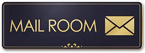 Amazon.com : Mail Room Sign, Black/Gold, Engraved, 3" x 9", Fade ...
