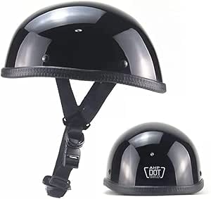 Amazon.com: Ultra-Thin Skull Cap Helmets Retro Motorcycle Half Shell ...