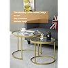 Amazon.com: Round Nesting Coffee Table Gold Set of 2 for Living Room ...