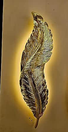 CITRA 600MM Led Resin Gold Feather Room Wall Light - Warm White ...