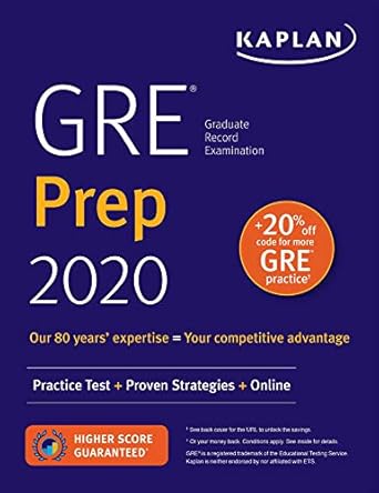GRE Prep 2020: Practice Tests + Proven Strategies + Online (Kaplan Test ...