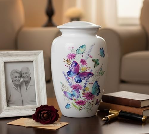 Amazon.com: eSplanade Metal Cremation Urn Memorial Jar Pot Container ...