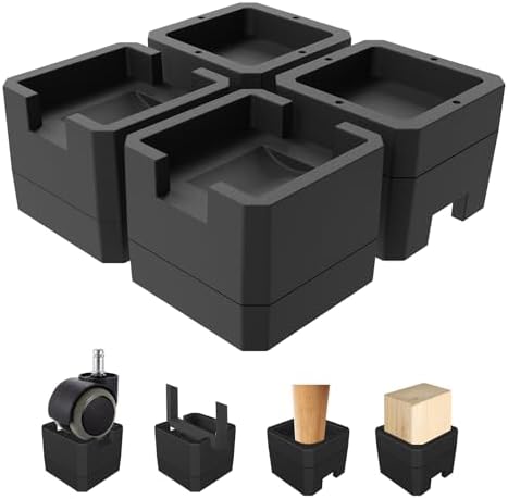 MYMULIKE Bed Risers 2 inch, 3 inch, 4 inch Heavy Duty Furniture Risers ...