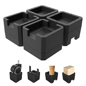 MYMULIKE Bed Risers 2 inch, 3 inch, 4 inch Heavy Duty Furniture Risers ...
