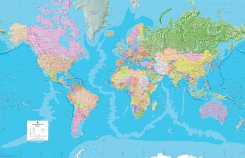 Maps International - Giant World Map - Full Lamination - Size: 120 x ...
