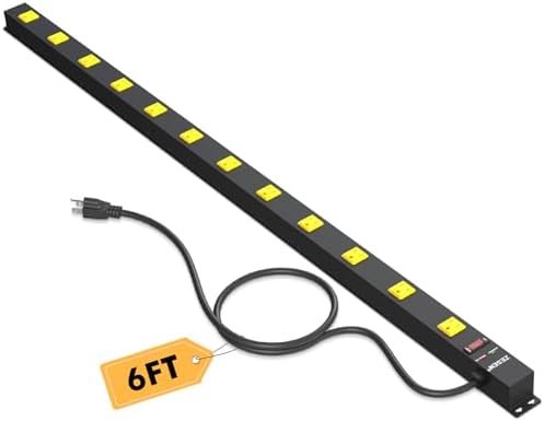 Amazon.com: Long Heavy Duty 16 Outlet Large Metal Garage Workshop Multi ...