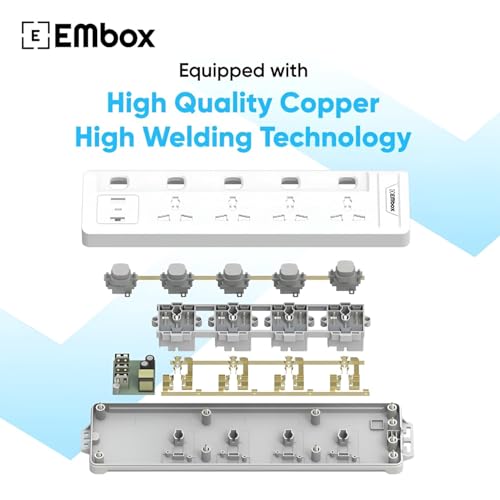 Embox Extension Board 5 Meter Cable with USB Type C| Extension Board ...