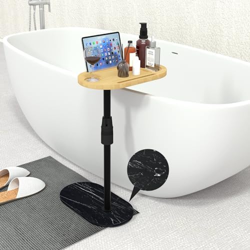 Amazon.com: Ella & Emma Bamboo Bathtub Tray Table with Adjustable ...
