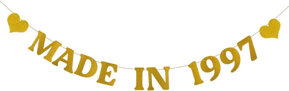 Amazon.com: ABCpartyland Gold Glitter Paper Made in 1997 Banner,Funny ...