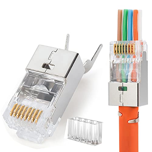 Rj45 Loading Bar 10 Pack Of Shielded RJ45 Cat7/Cat6a Pass Through