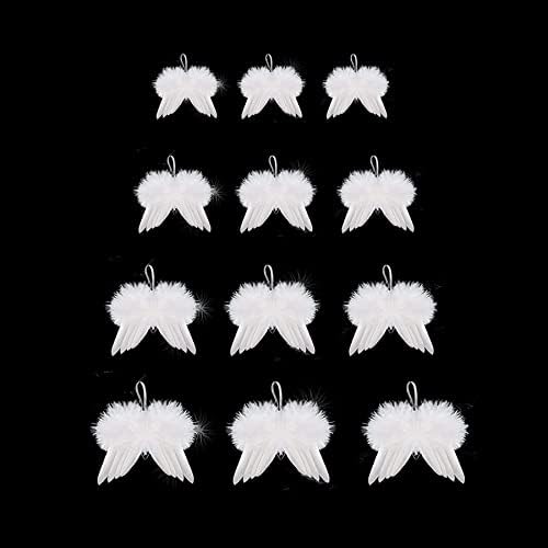 Amazon.com: 16 Pcs Angel Wings Ornament Christmas Feather Hanging Decor ...