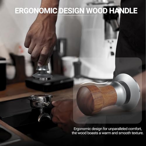 Coffee Tamper, Spring Loaded 53.3mm Tamper with Self Leveling Collar ...