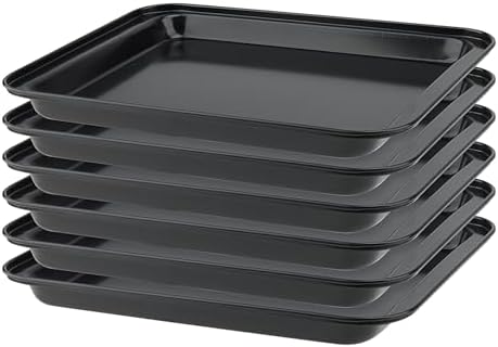 KEILEOHO 6 PCS 24 x 18 x 2cm Black Essentials Baking Tray Set, 9.4 x 7 ...