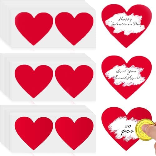 Amazon.com: Sabary 180 Pcs 3 Inch Heart Scratch Off Stickers Labels ...