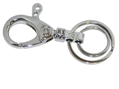 AURA Imported Chrome Plated Double Ring Hook Key Chain for Cars Bikes ...