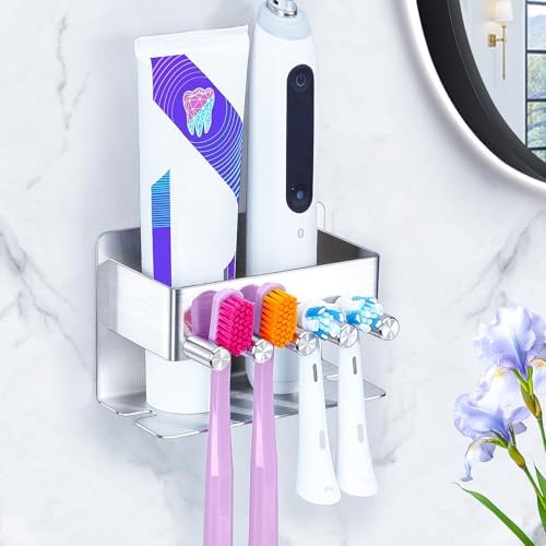 YAYINLI Toothbrush Head Holder Wall Mounted Non Screw, Electric ...