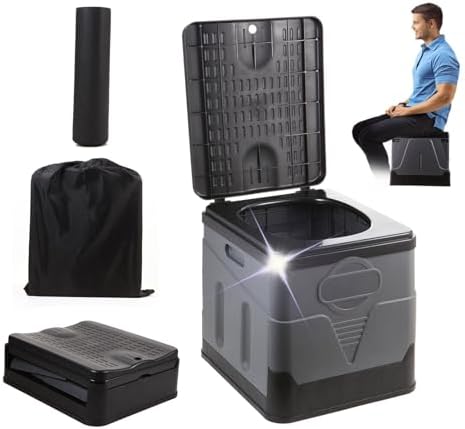 Alpen Portable Camping Toilet, Folding Toilet with Lid, Porta Potty for ...