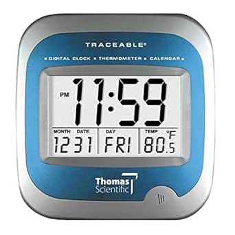 Amazon.com: Thomas 1072 Traceable Large LCD Calendar Thermometer Clock, 0.01 Percent Accuracy ...