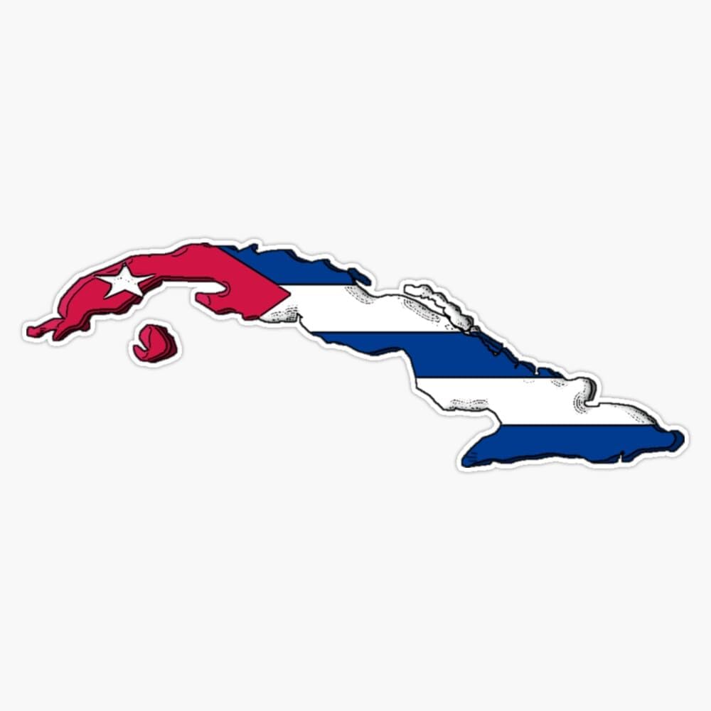 Amazon.com - Cuba Flag Map Sticker Bumper Sticker Vinyl Decal 5"