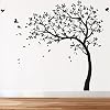 Amazon.com: Large Tree Wall Decals Nursery Leaning Tree Stickers with ...