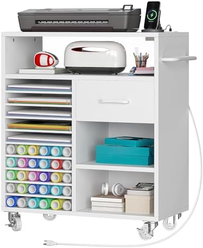 Amazon.com: 𝐂𝐫𝐚𝐟𝐢𝐭 Craft Cart Organizer Table Compatible with Cricut ...