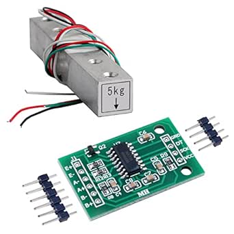 DIYmalls Load Cell 5 kg Weight Sensor Scale + HX711 AD Amplifier Module ...