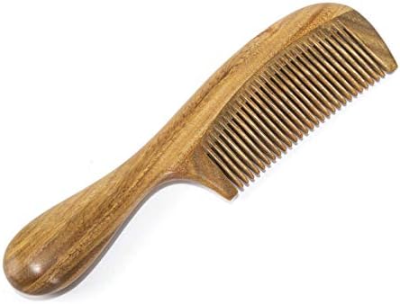 BEINY Natural Green Sandalwood Comb - Anti Static Wooden Hair Comb with ...