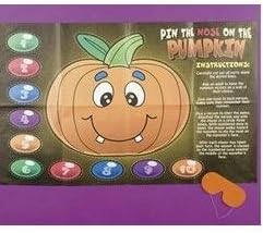 Amazon.com: Fun Express Halloween Game Pin The Nose On The Pumpkin (up ...