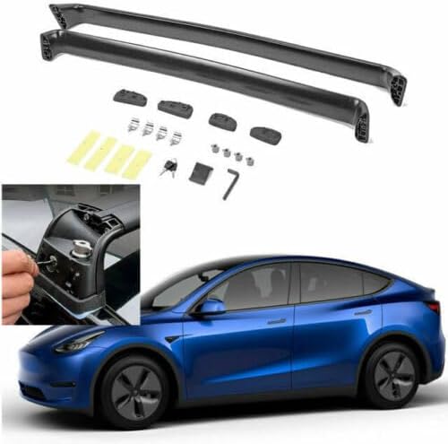 Amazon.com: 2Pcs Lockable Roof Rack Cross Bars Fits for Tesla Model Y ...