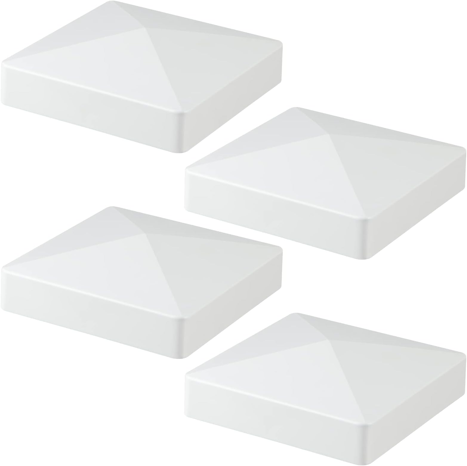 Outdoor Essentials White Vinyl Pyramid Fence Post Cap, 5 Inch x 5 Inch ...