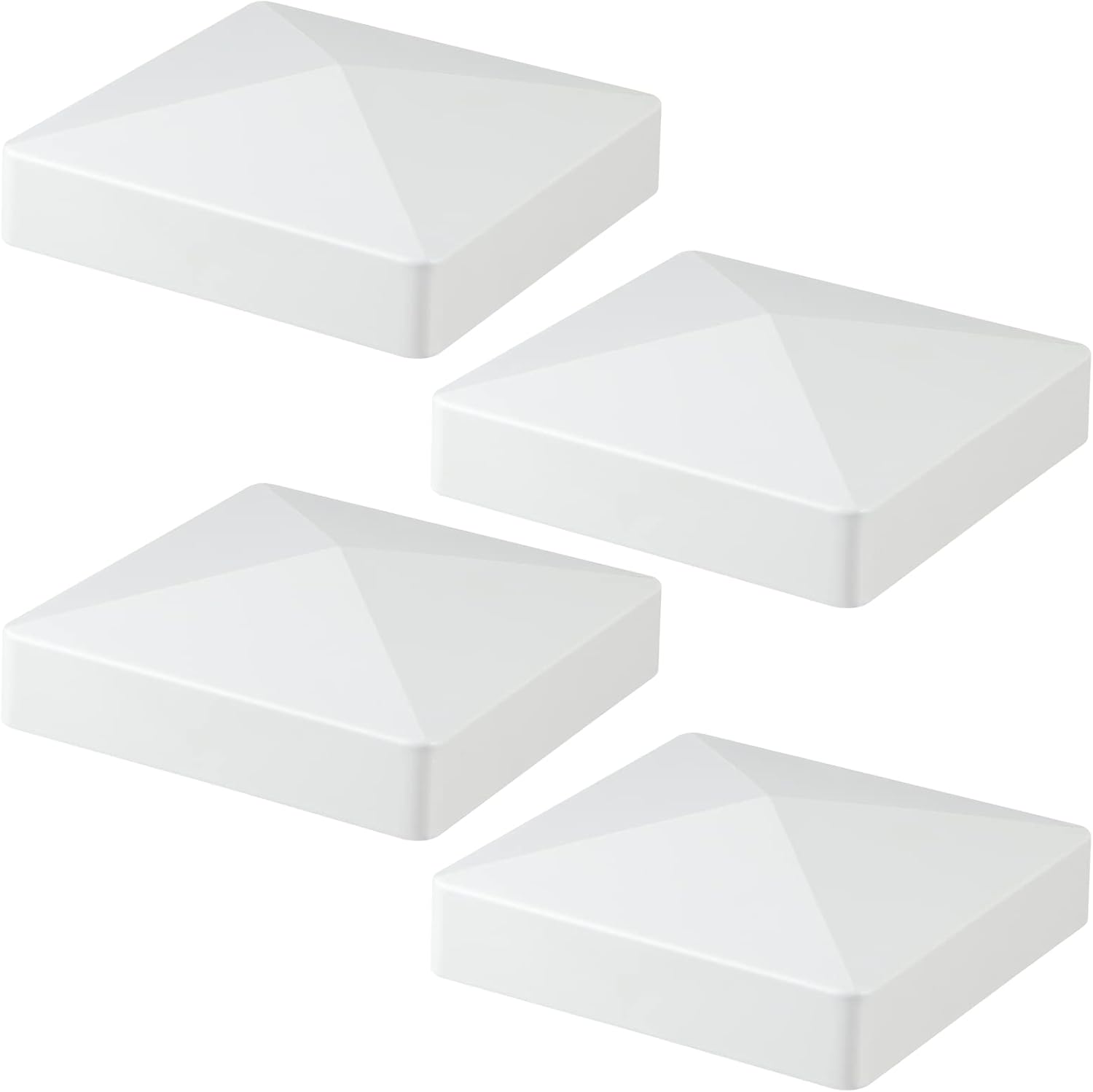 MOLIGOU 4 Pcs Vinyl Post Caps, Pyramid Post Caps for 5"×5" Vinyl Fence ...