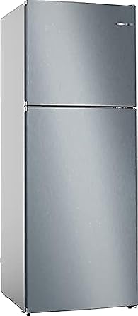 ثلاجة بفريزر علوي قائمة بذاتها من بوش 485 لتر موديل KDN55NL2E8، فضي ...