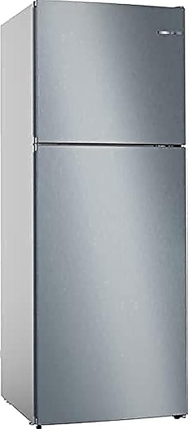 ثلاجة بفريزر علوي قائمة بذاتها من بوش 485 لتر موديل KDN55NL2E8، فضي ...