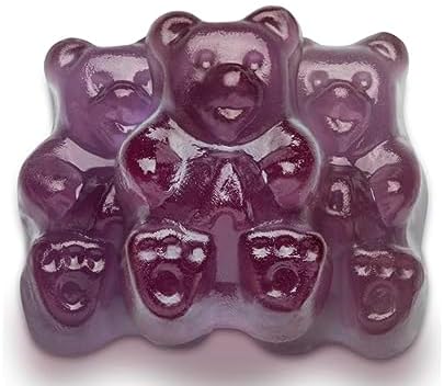 Amazon.com: Beulah's Grape Gummy Bears, 2 Pound Package, 260 Pieces of ...