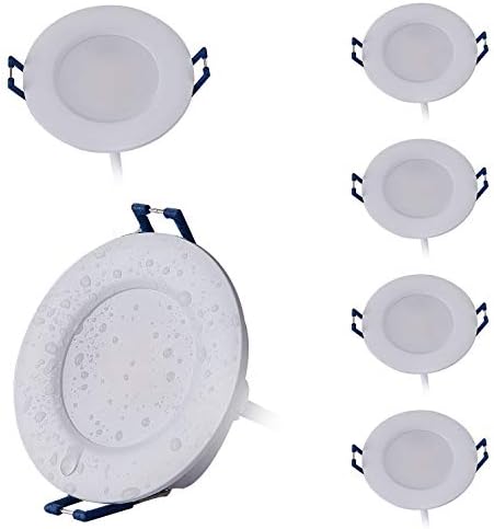 HCFEI 6x LED Einbau-Strahler 5W Eisen-gebürstet IP44 230V Bad ...