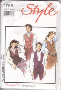 Style Sewing Pattern 1766, Misses Lined Waistcoats, Size A, 6-16, 78 ...